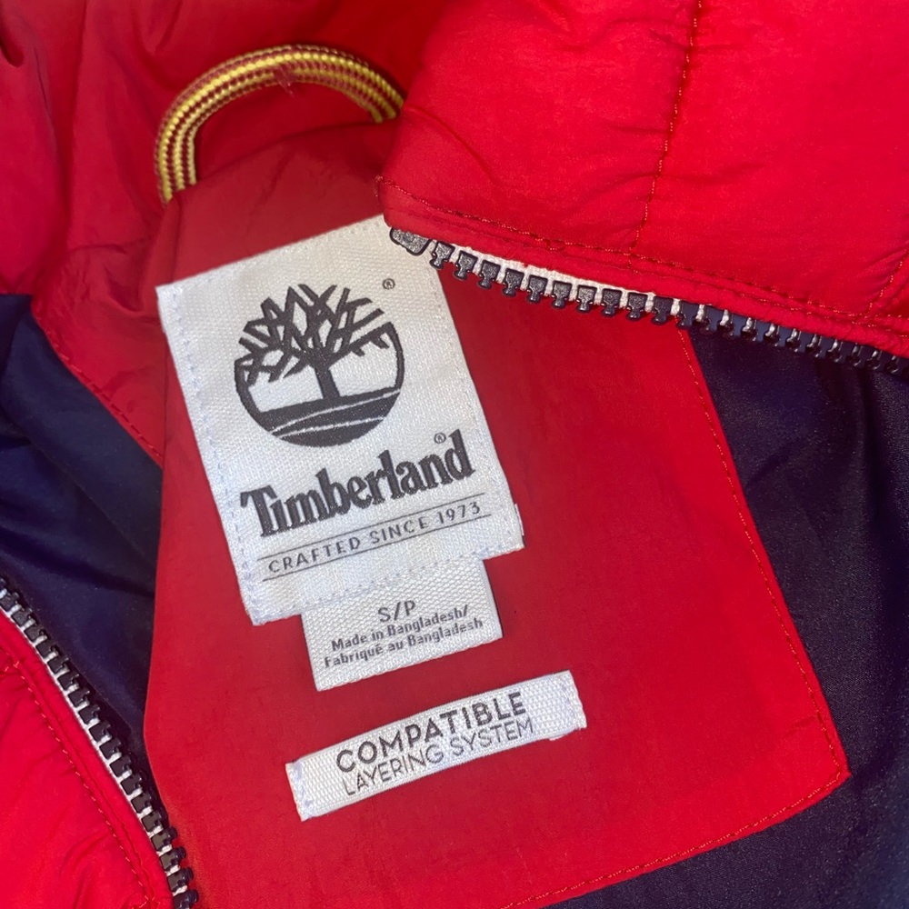 Timberland Red Puffer Jacket No Hood. - Gem
